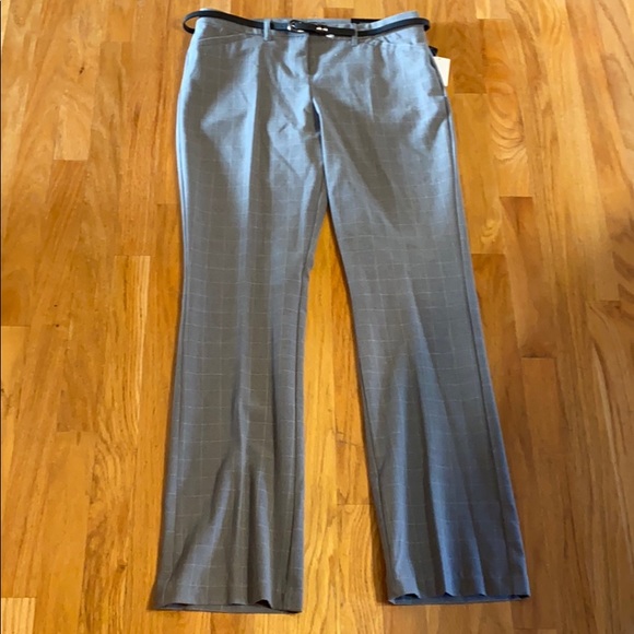 Leighton | Pants & Jumpsuits | New Belted Windowpane Print Pants | Poshmark